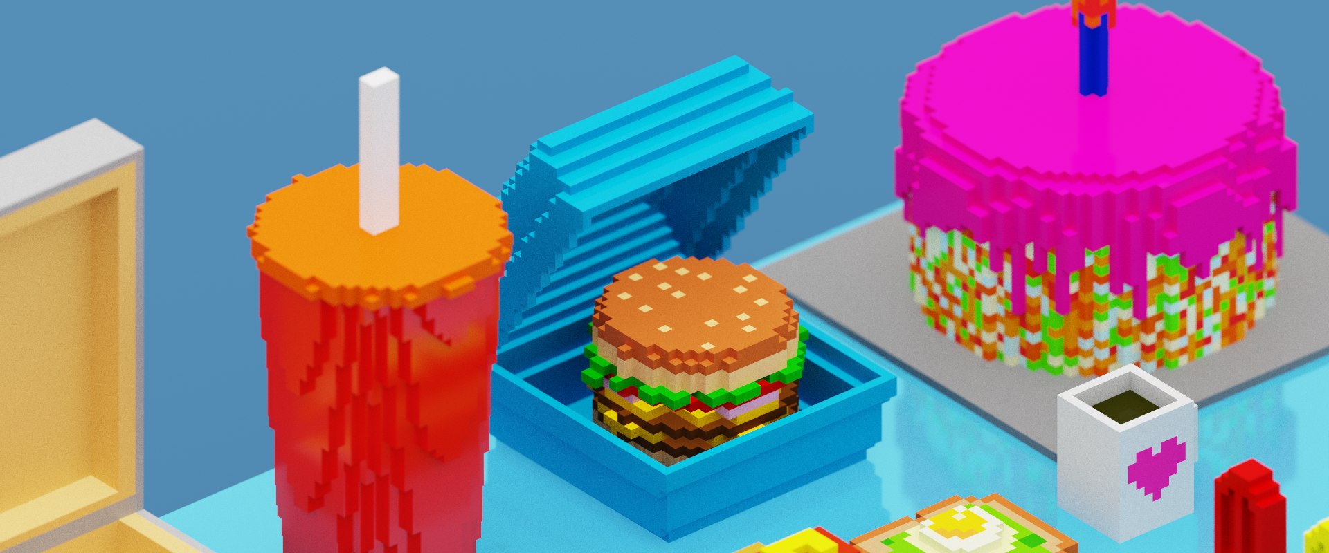 Voxel Fast Food Pack 3D Model - TurboSquid 2060296