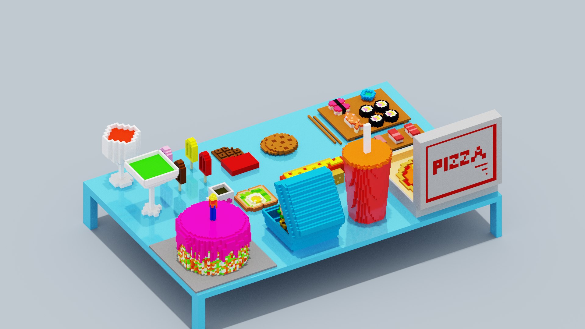 Voxel Fast Food Pack 3D model - TurboSquid 2060296