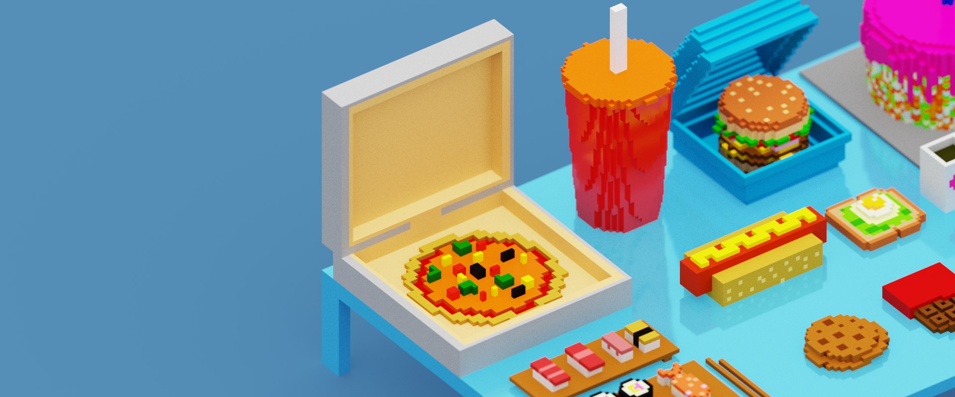 Voxel Fast Food Pack 3D Model - TurboSquid 2060296