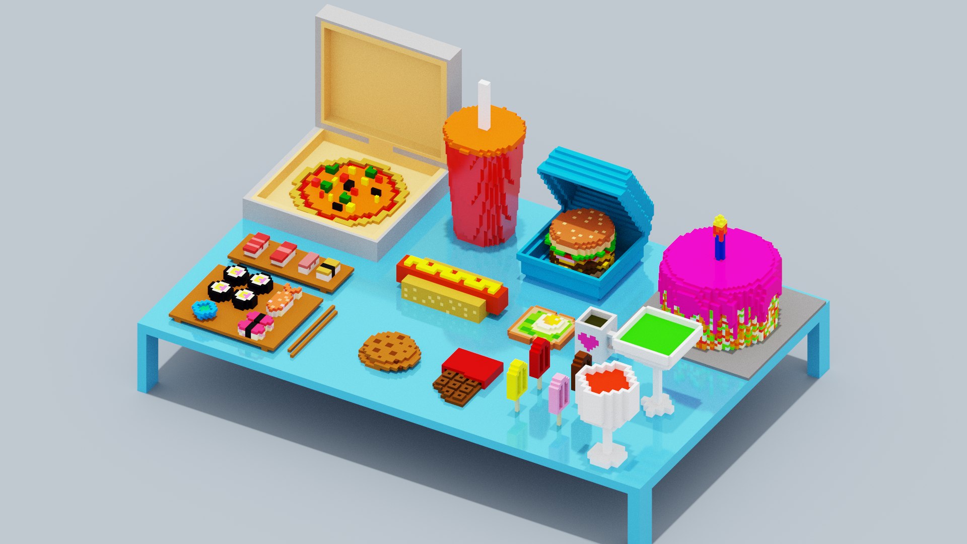 Voxel Fast Food Pack 3D model - TurboSquid 2060296