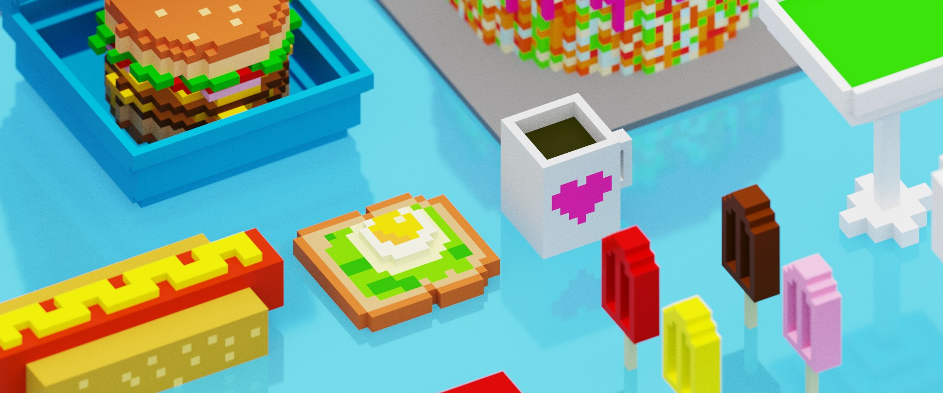 Voxel Fast Food Pack 3D Model - TurboSquid 2060296