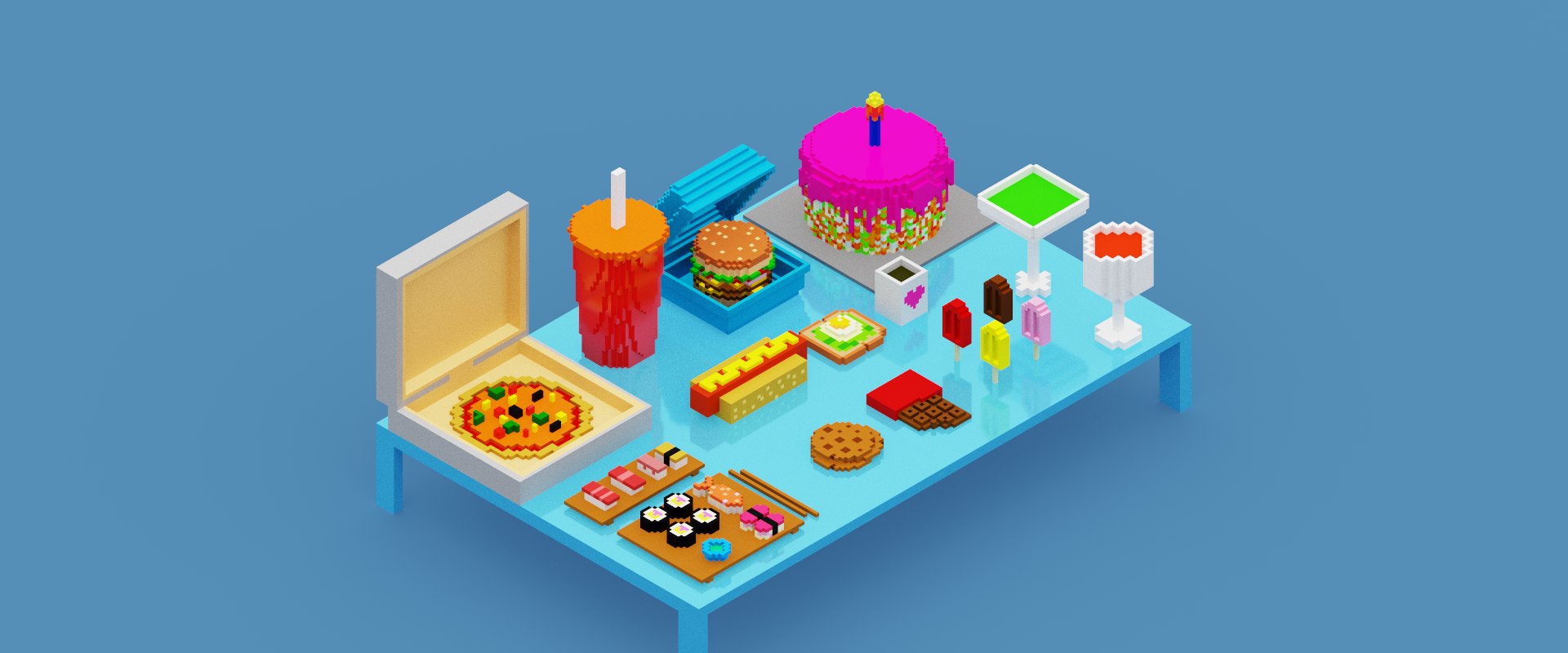 Voxel Fast Food Pack 3D Model - TurboSquid 2060296