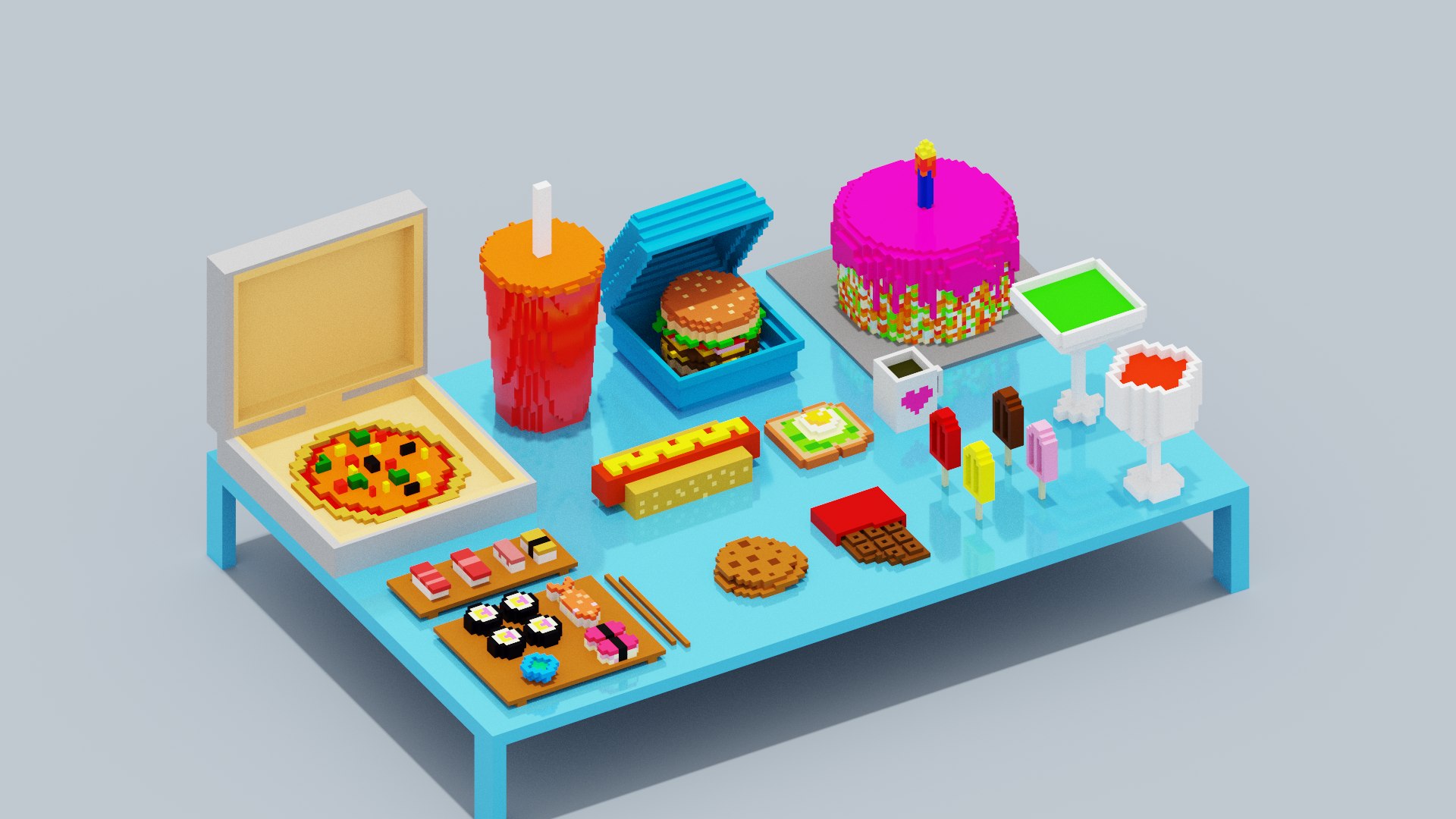 Voxel Fast Food Pack 3D model - TurboSquid 2060296