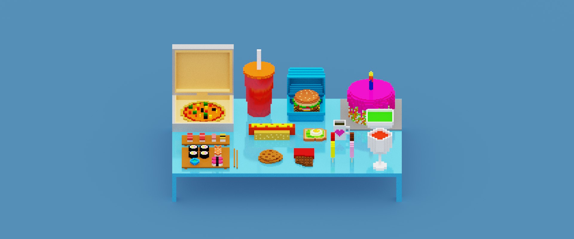 Voxel Fast Food Pack 3D model - TurboSquid 2060296