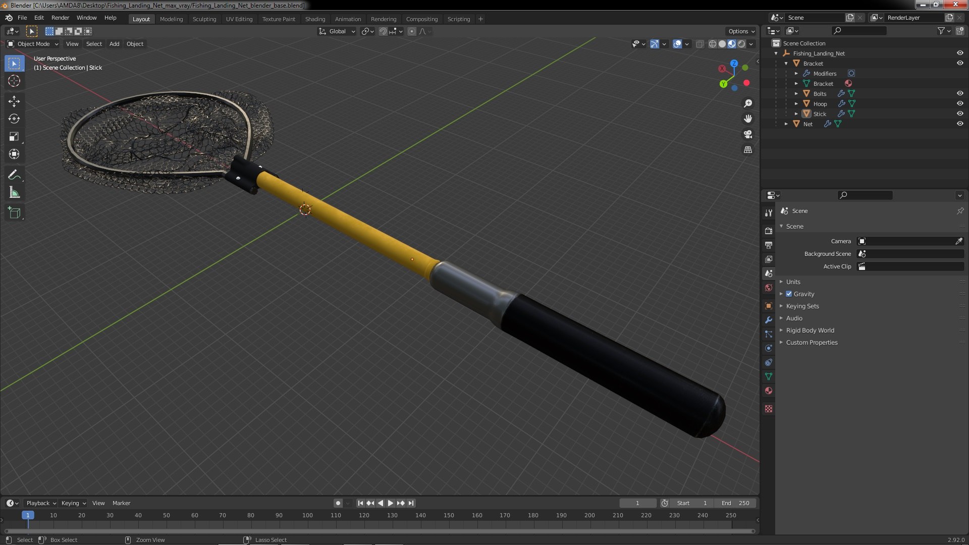 Fishing Landing Net Model - TurboSquid 2137748