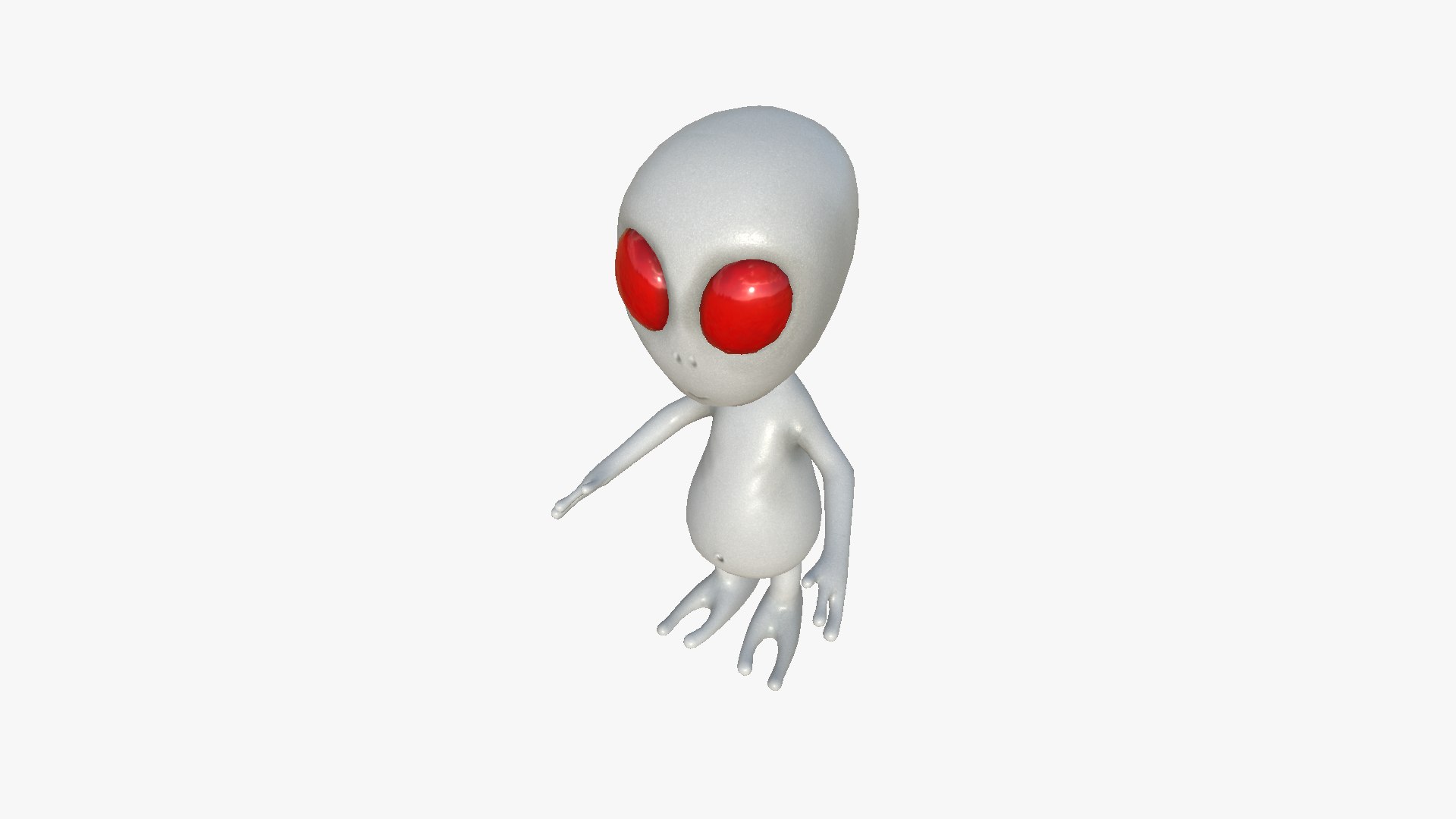 3D Cute Alien A12 Black Red - Simple - Character Design - TurboSquid ...