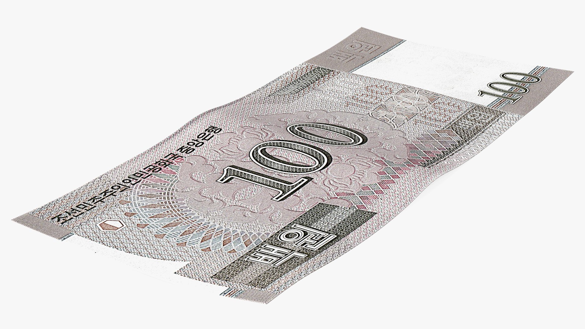 3D North Korea 100 Won Banknote Model - TurboSquid 1729550