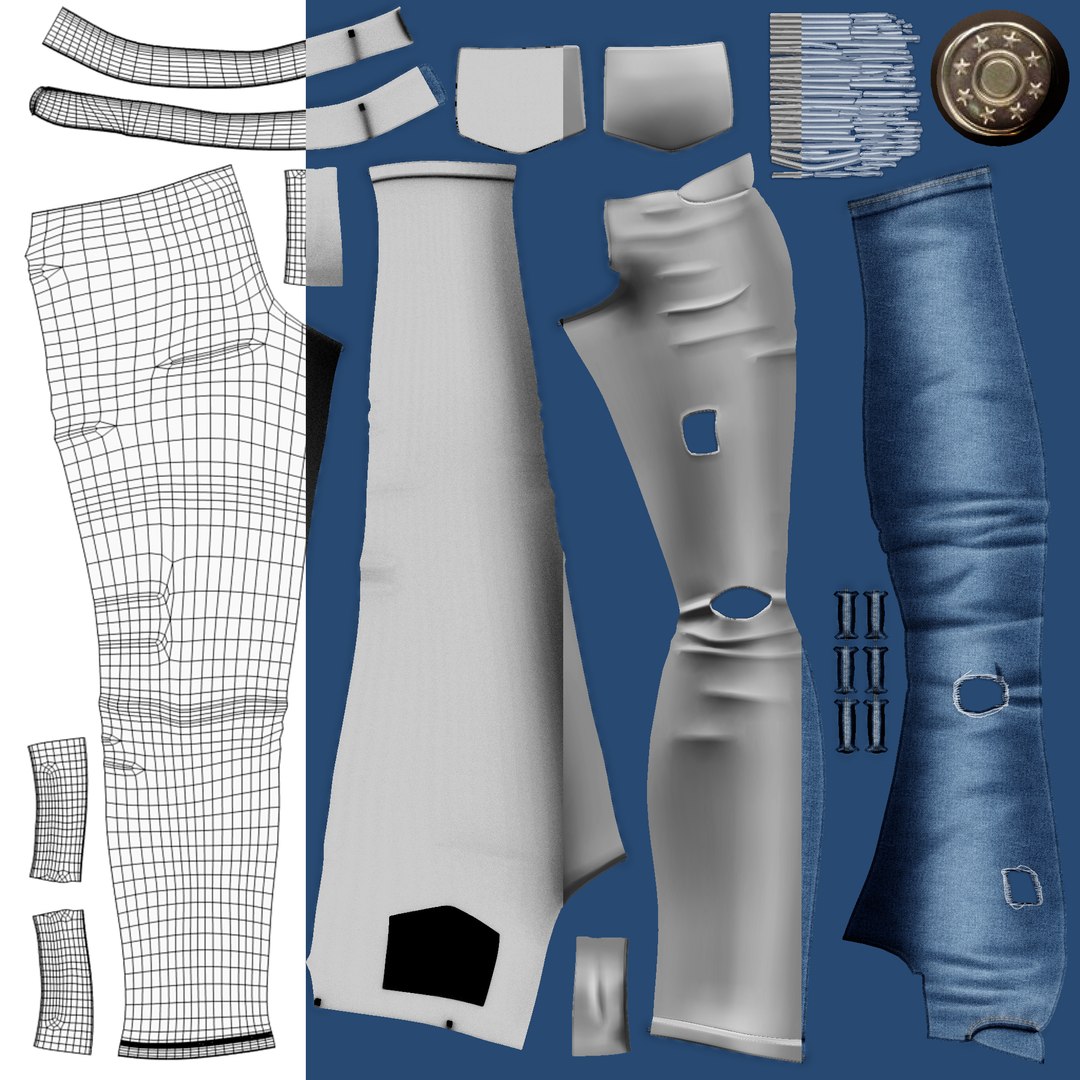 3D Female Male Jeans Model - TurboSquid 1211125