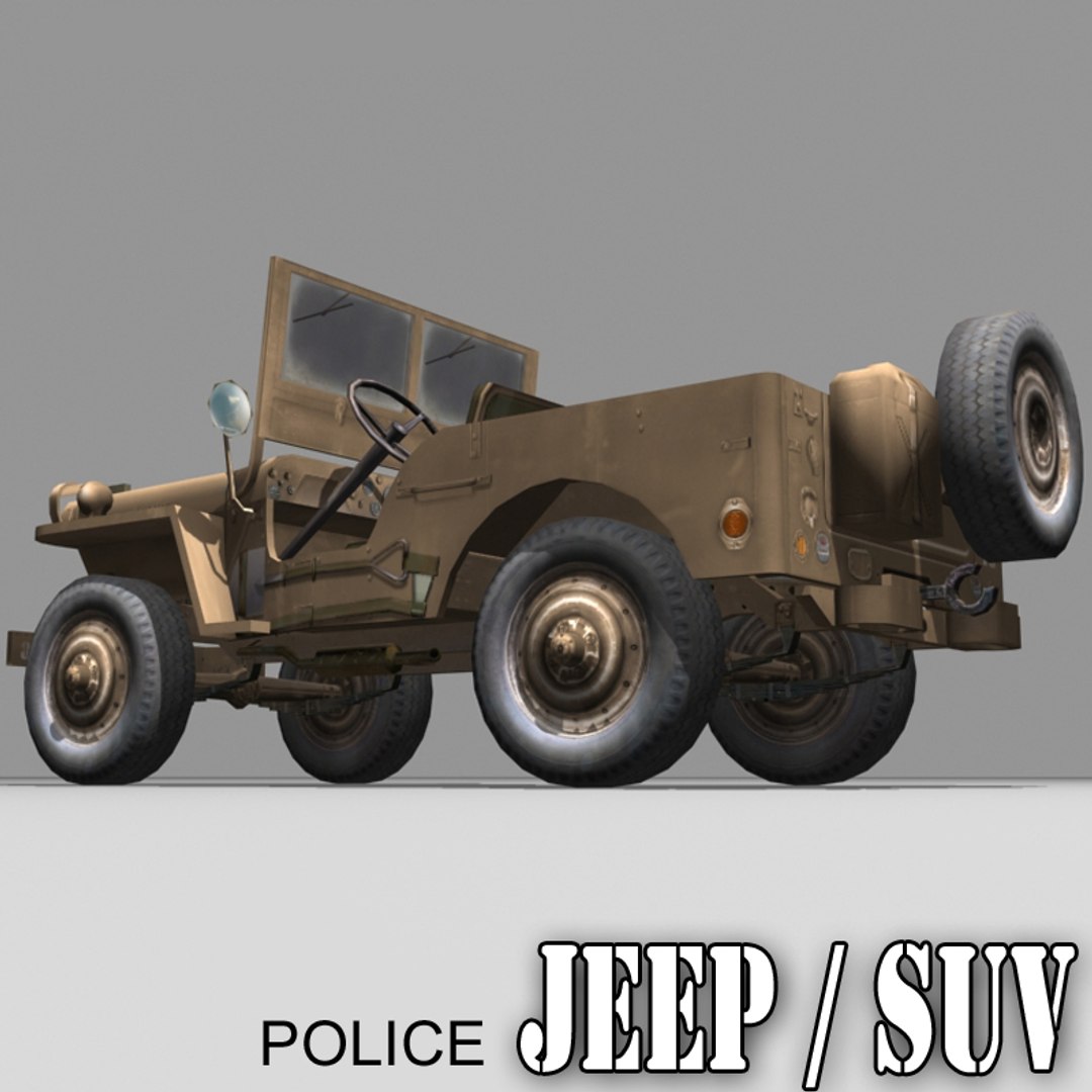 3d israel police willys jeep