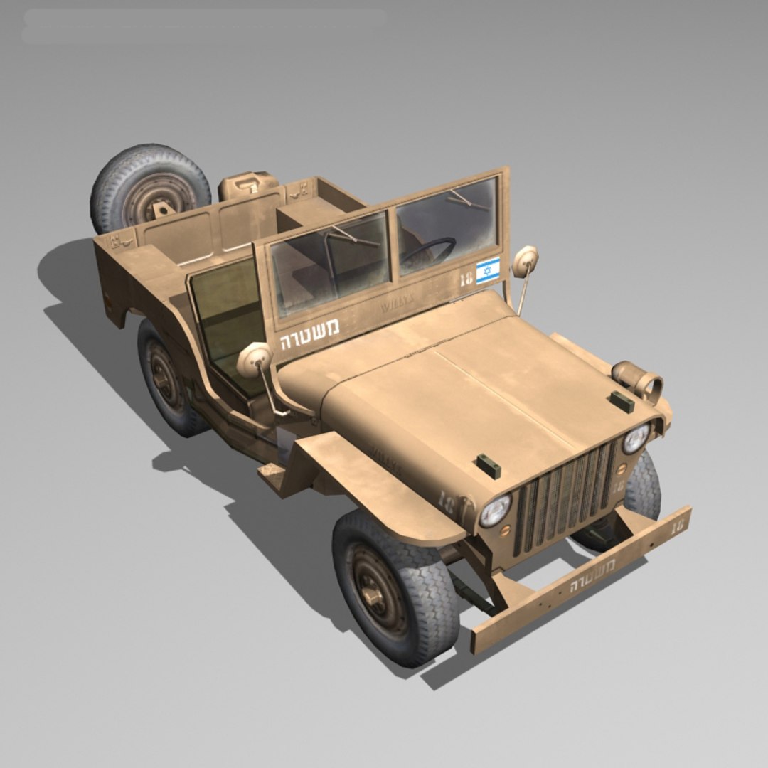 3d israel police willys jeep