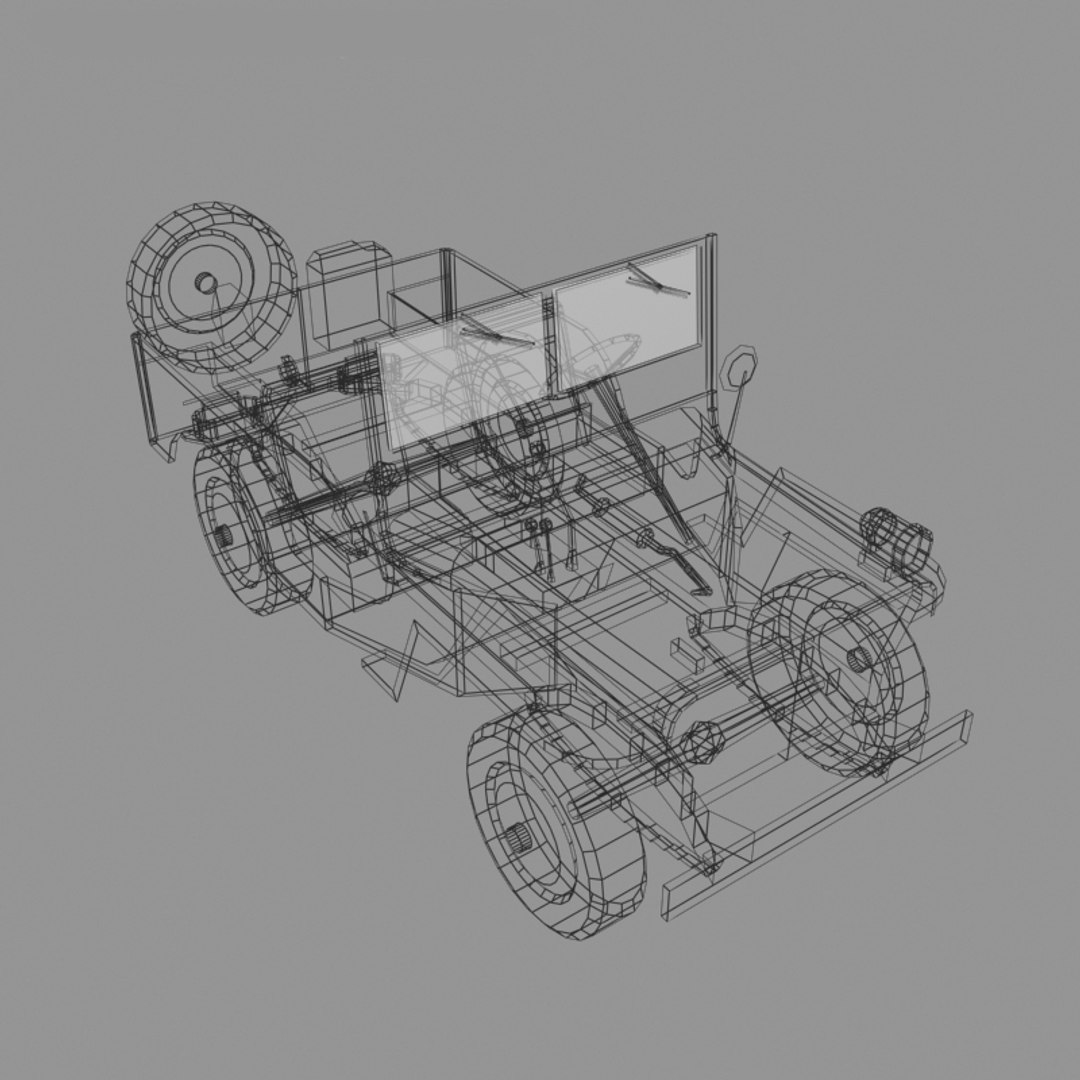 3d israel police willys jeep