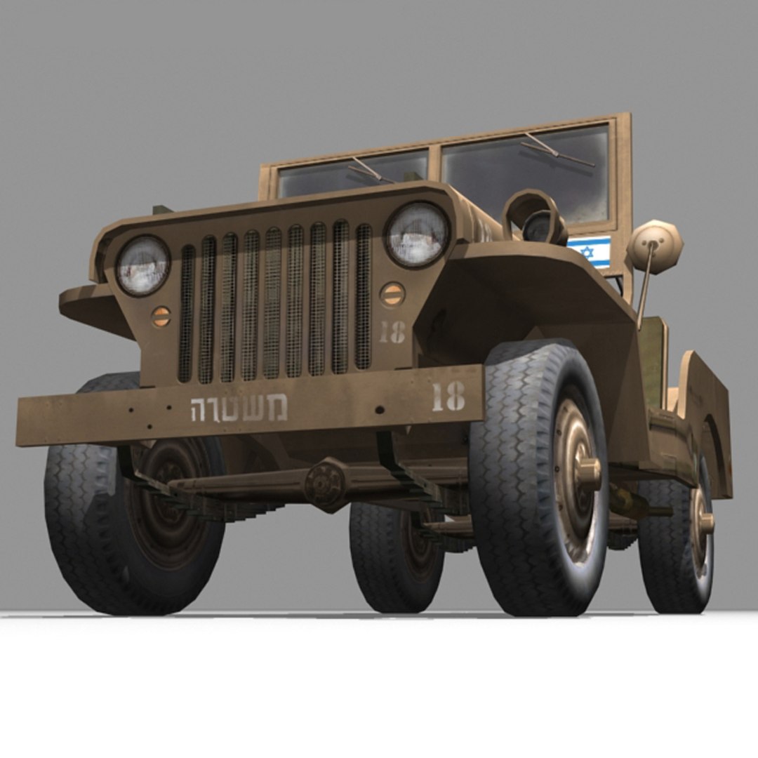 3d israel police willys jeep