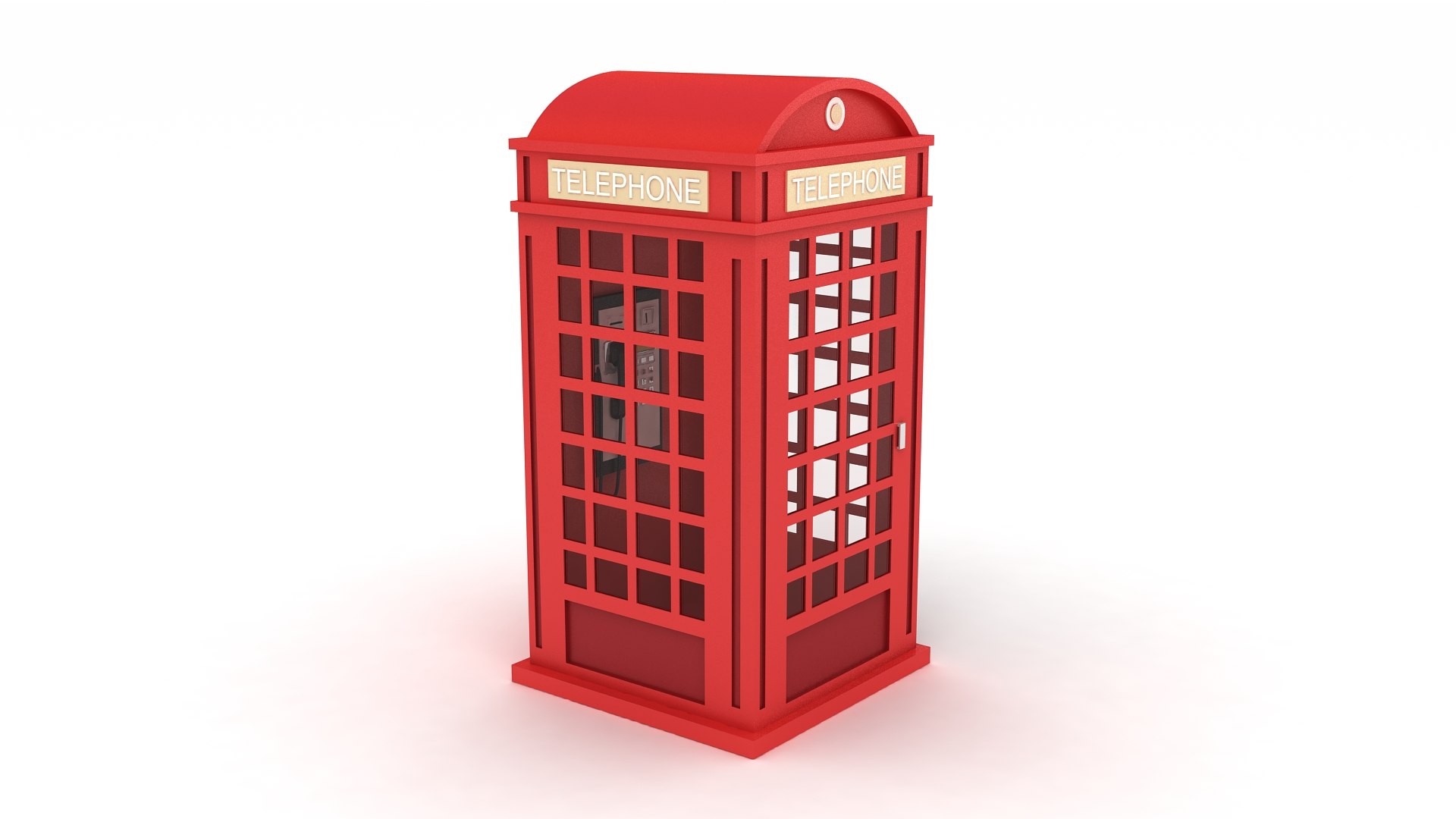3D Model Red Phone Booth - TurboSquid 1818091