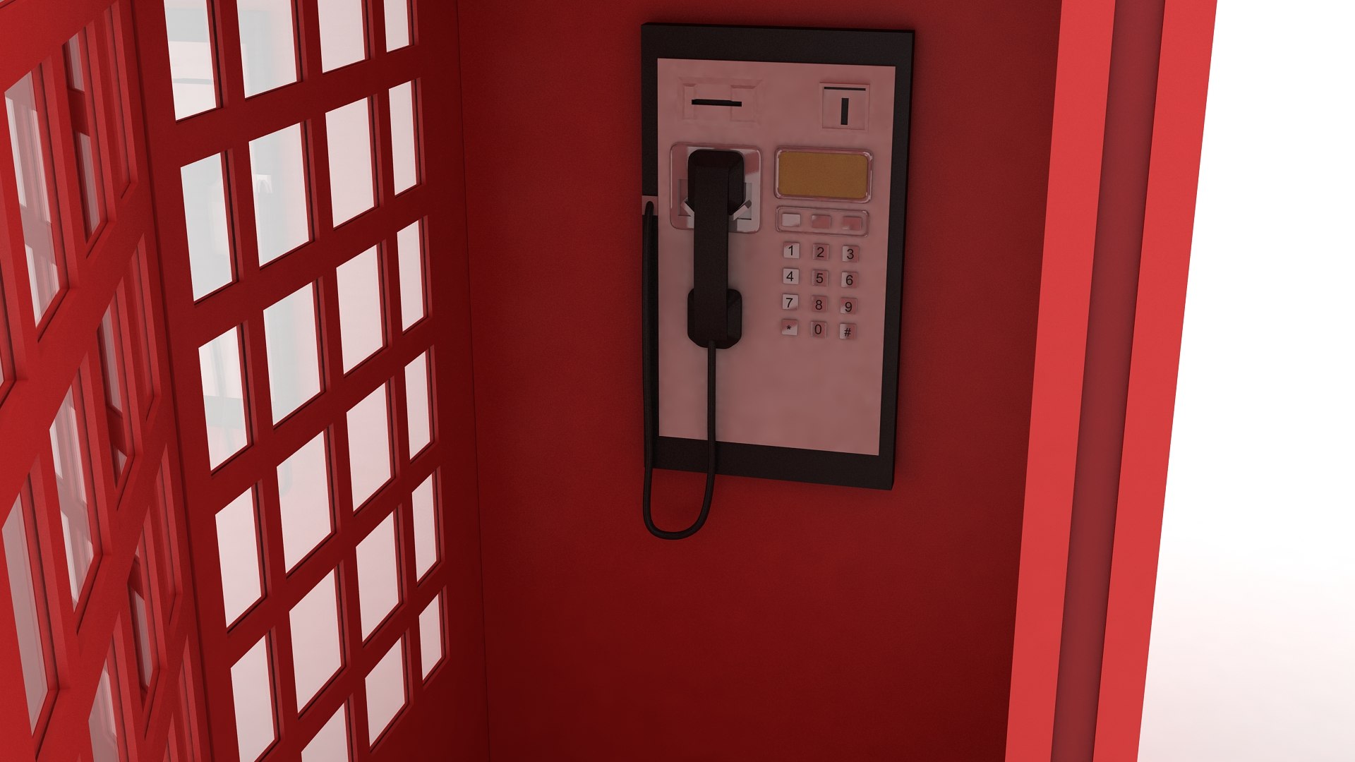 3D Model Red Phone Booth - TurboSquid 1818091