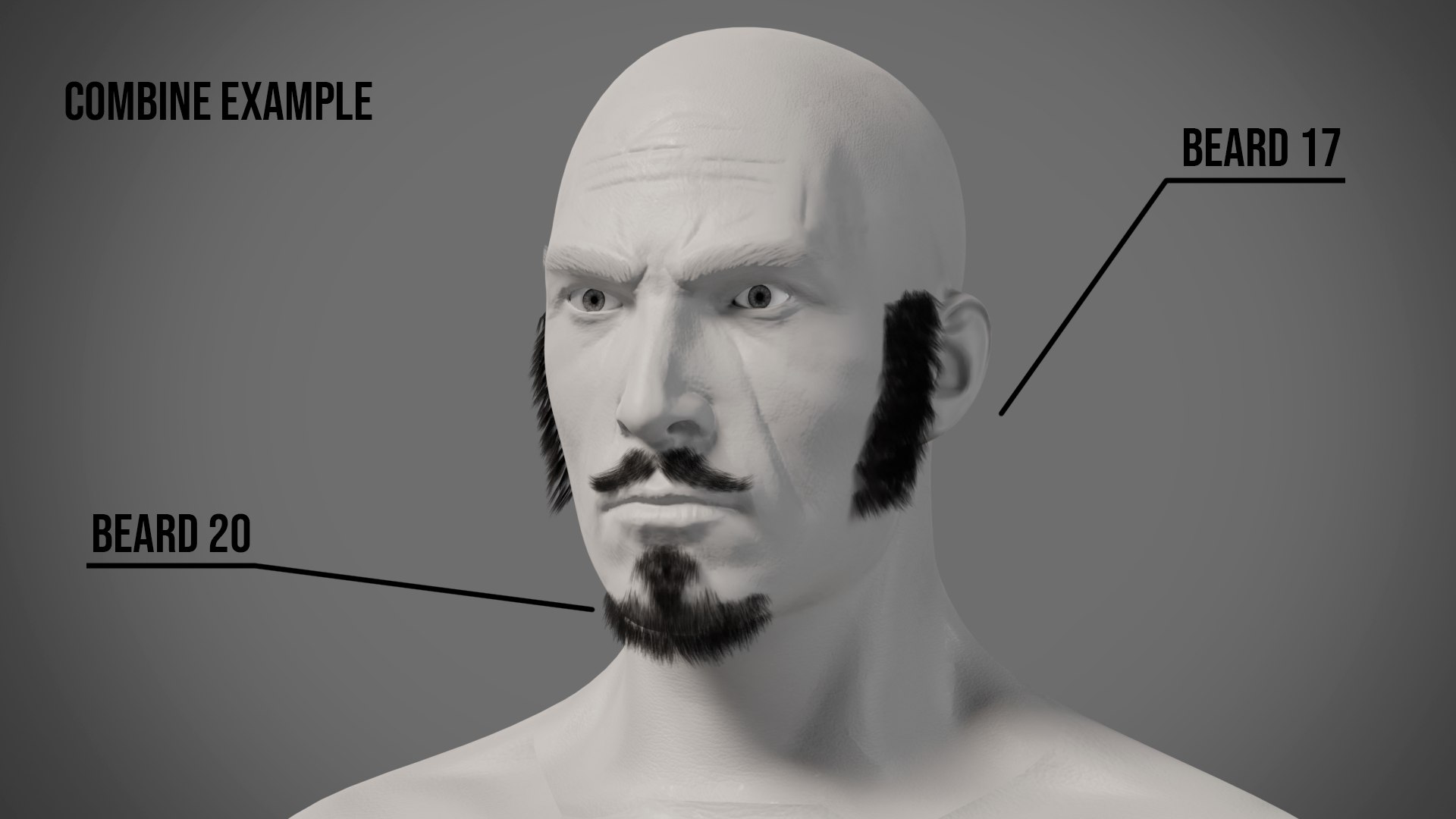 3D Professional Realtime Beard Pack Model - TurboSquid 1991786