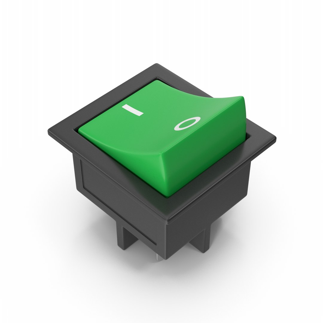 3D Green On Off Power Switch - TurboSquid 2153927