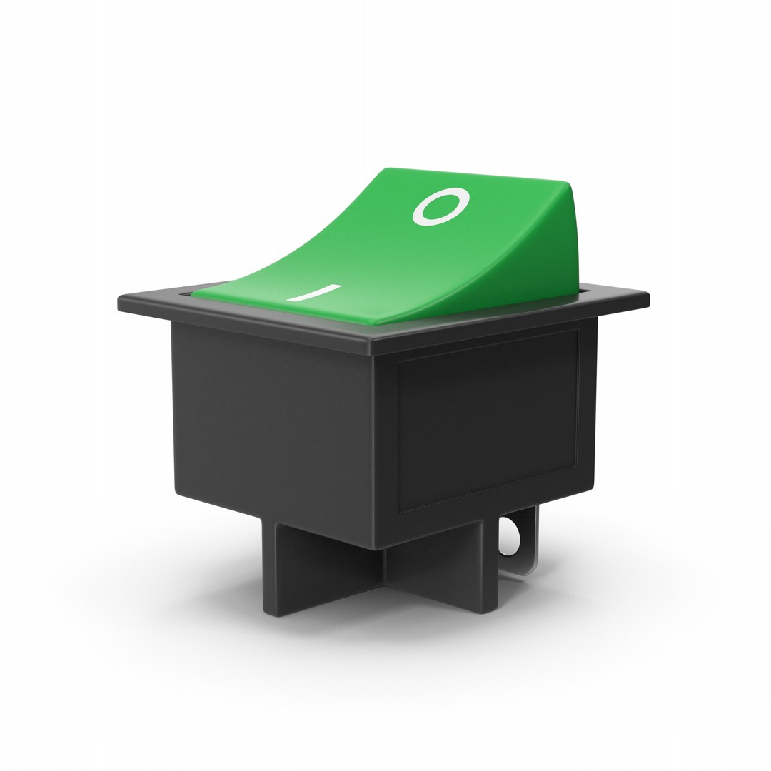 3D Green On Off Power Switch - TurboSquid 2153927
