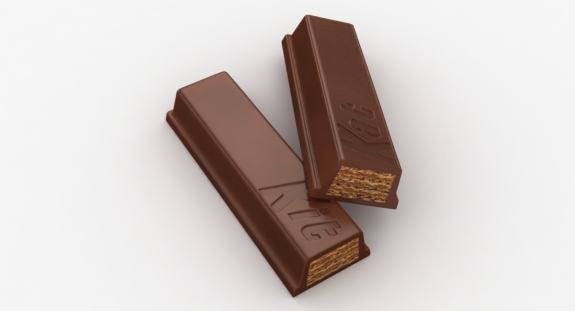 3d realistic broken kit kat model