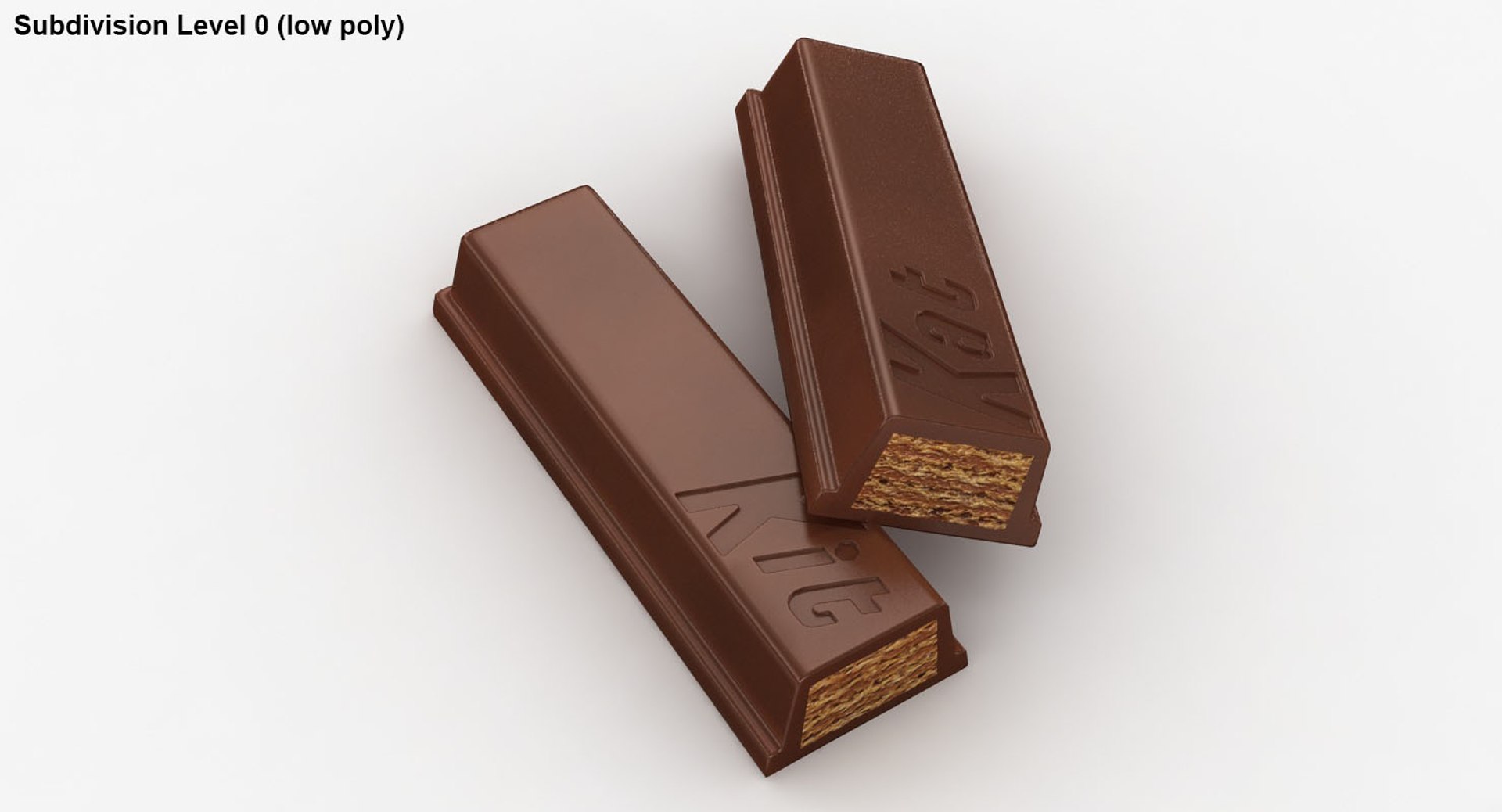 3d realistic broken kit kat model