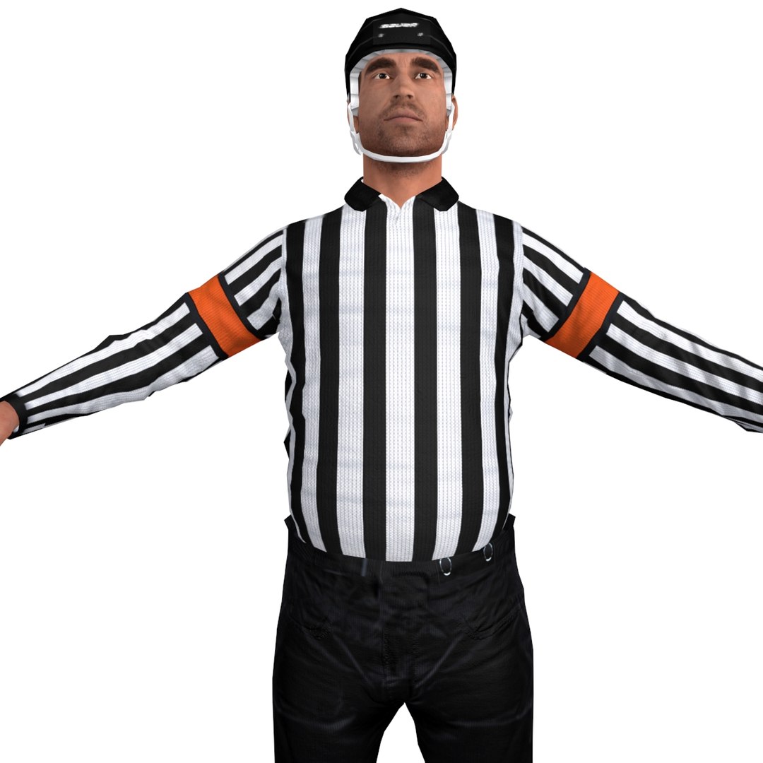 rigged hockey referee 3d model