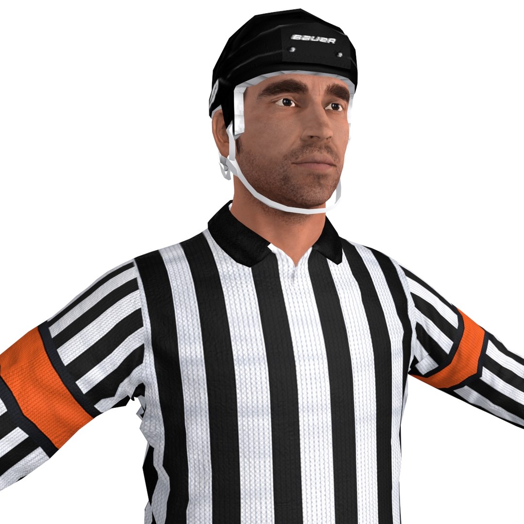 rigged hockey referee 3d model