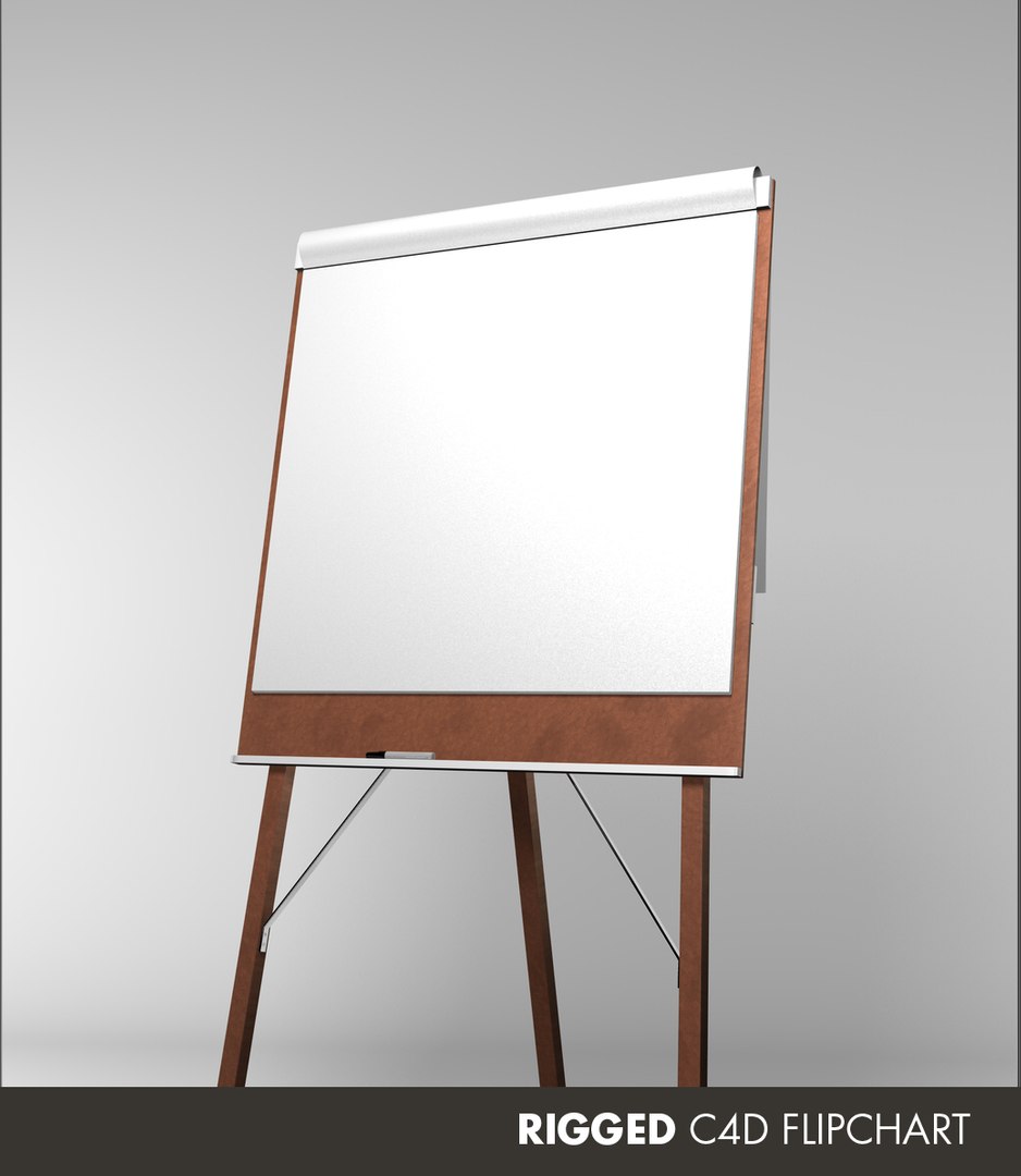 3d flip chart animation rigged