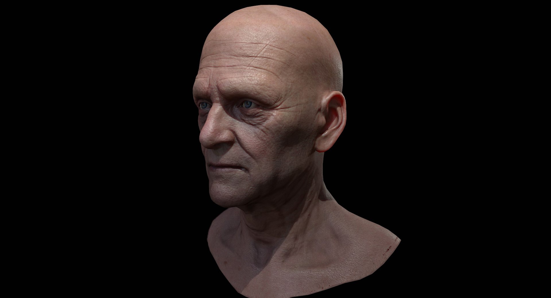 3d Model Of Male Character Face