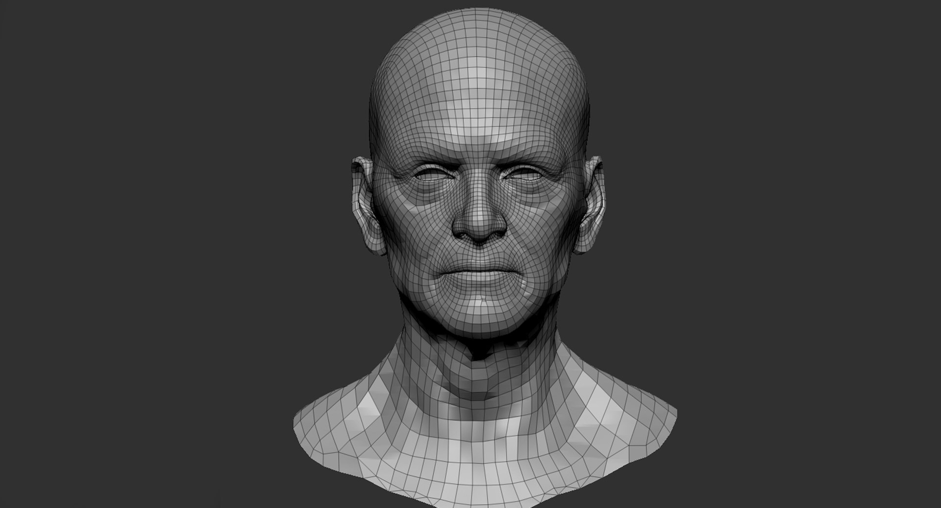 3d Model Of Male Character Face