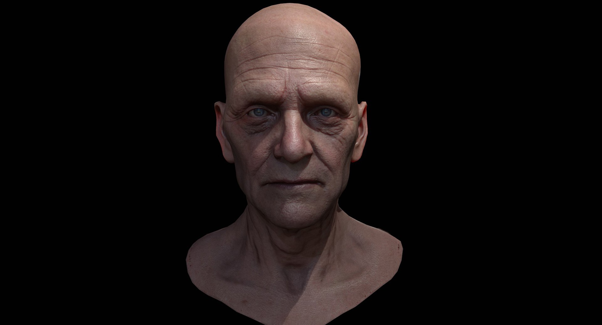 3d Model Of Male Character Face