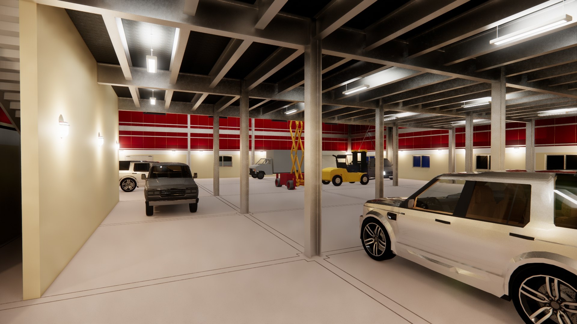 Warehouse G Plus M Steel Structure With Concrete Substructure 3D Model - TurboSquid 2001524