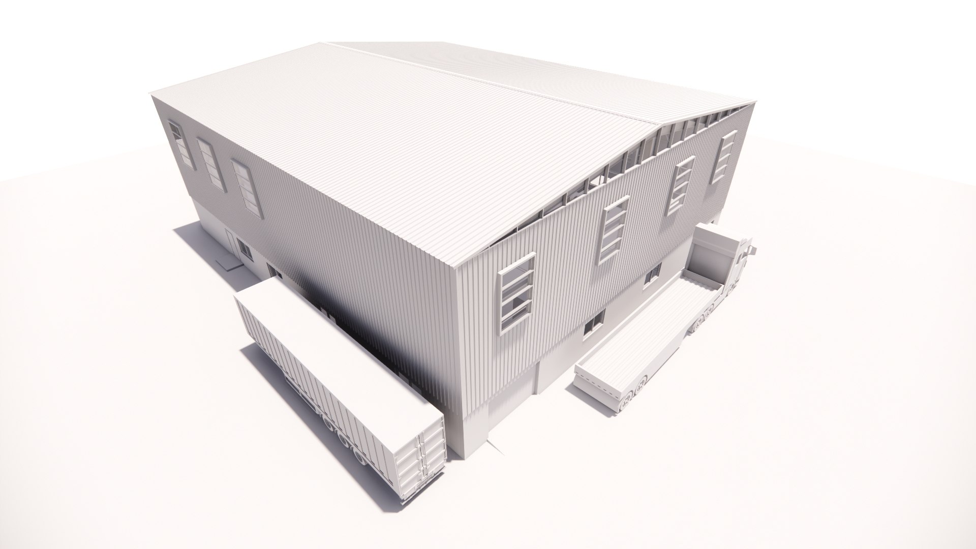 Warehouse G Plus M Steel Structure With Concrete Substructure 3D Model ...