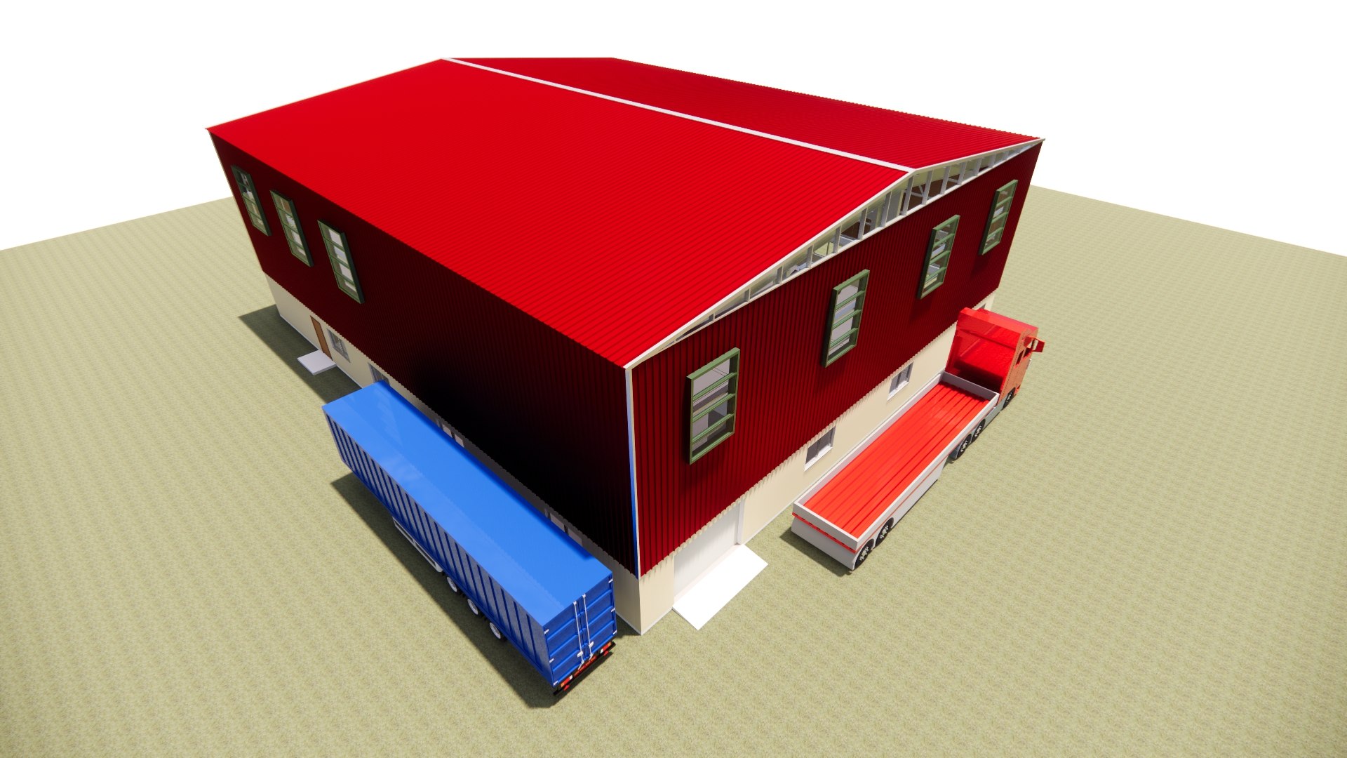 Warehouse G Plus M Steel Structure With Concrete Substructure 3D Model ...