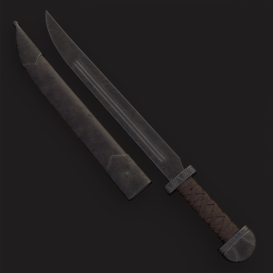 3D Model Medieval Germanic Seax Short Sword - TurboSquid 1926643