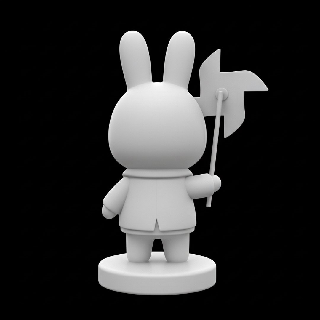 Bunny With Pinwheel Character Figure 3D Model - TurboSquid 2559891