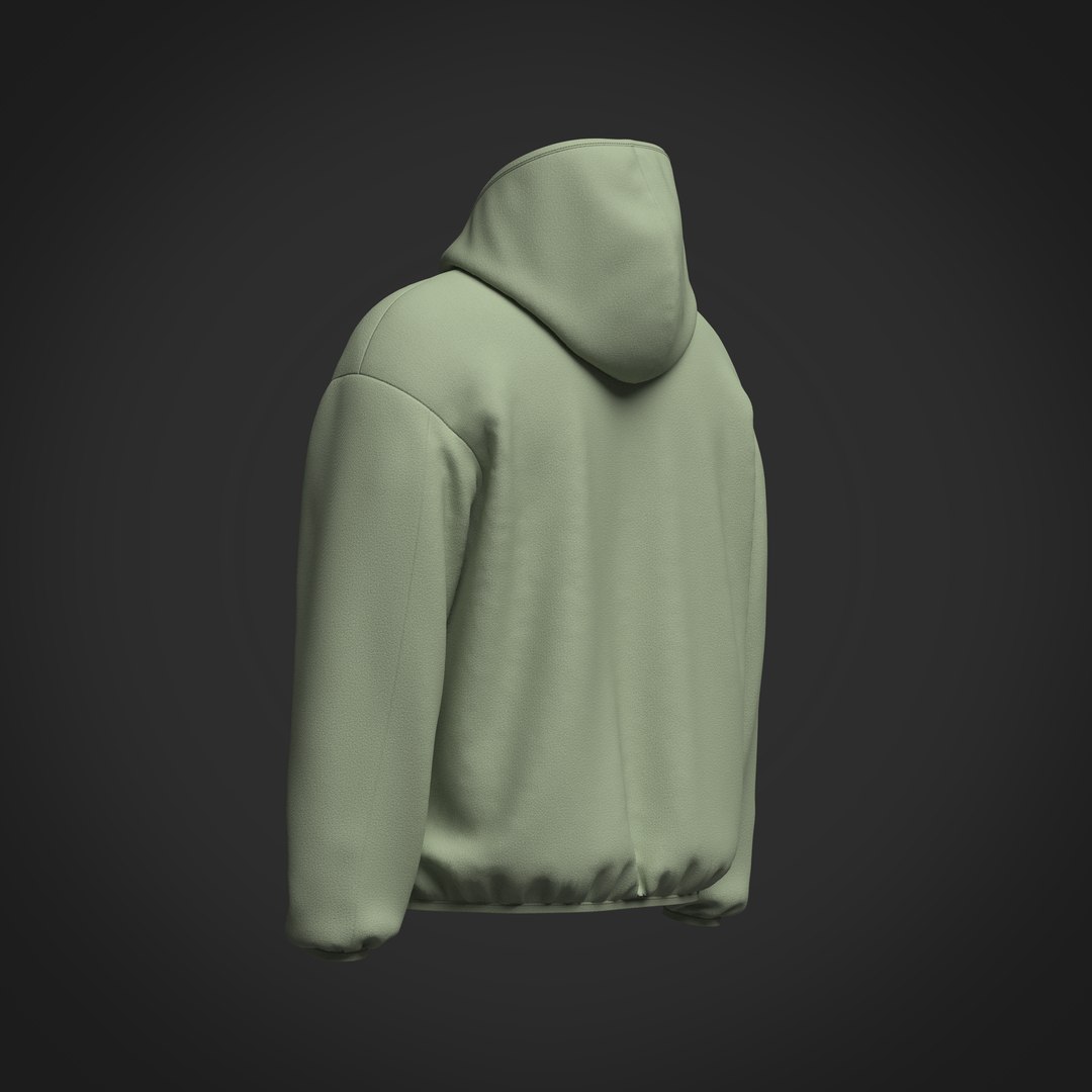 3D Men Half Zip Oversized Jacket 3D Model - TurboSquid 2253500