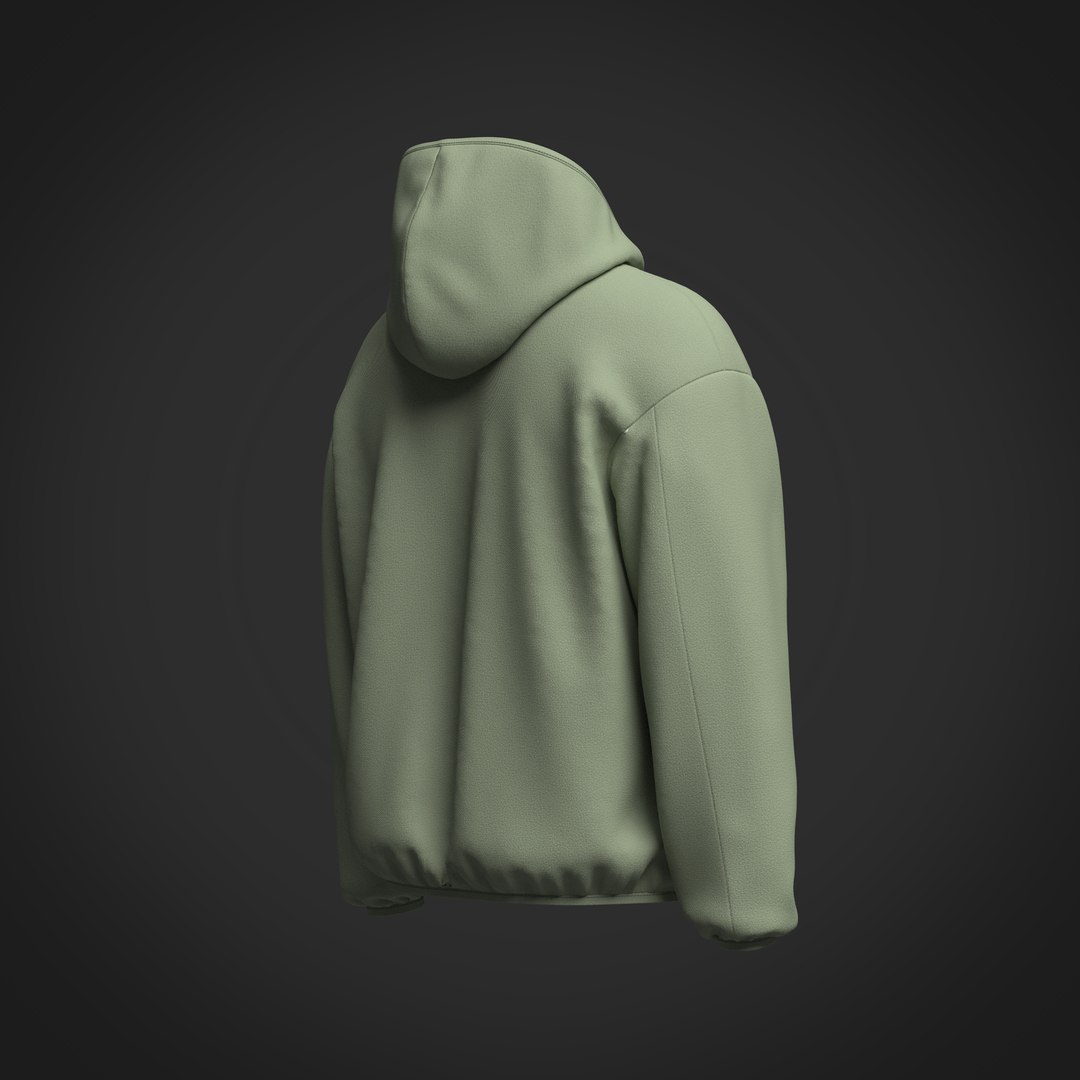 3D Men Half Zip Oversized Jacket 3D Model - TurboSquid 2253500