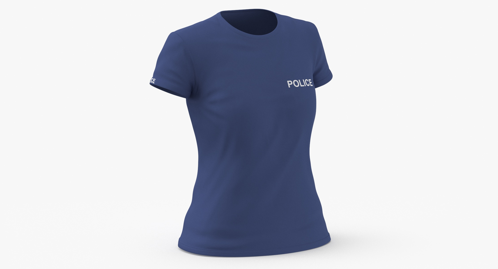 3D Female Crew Neck Worn Dark Blue Police 03 - TurboSquid 1818828