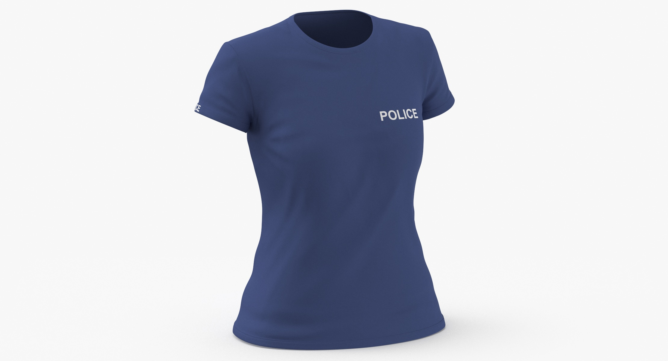 3D Female Crew Neck Worn Dark Blue Police 03 - TurboSquid 1818828