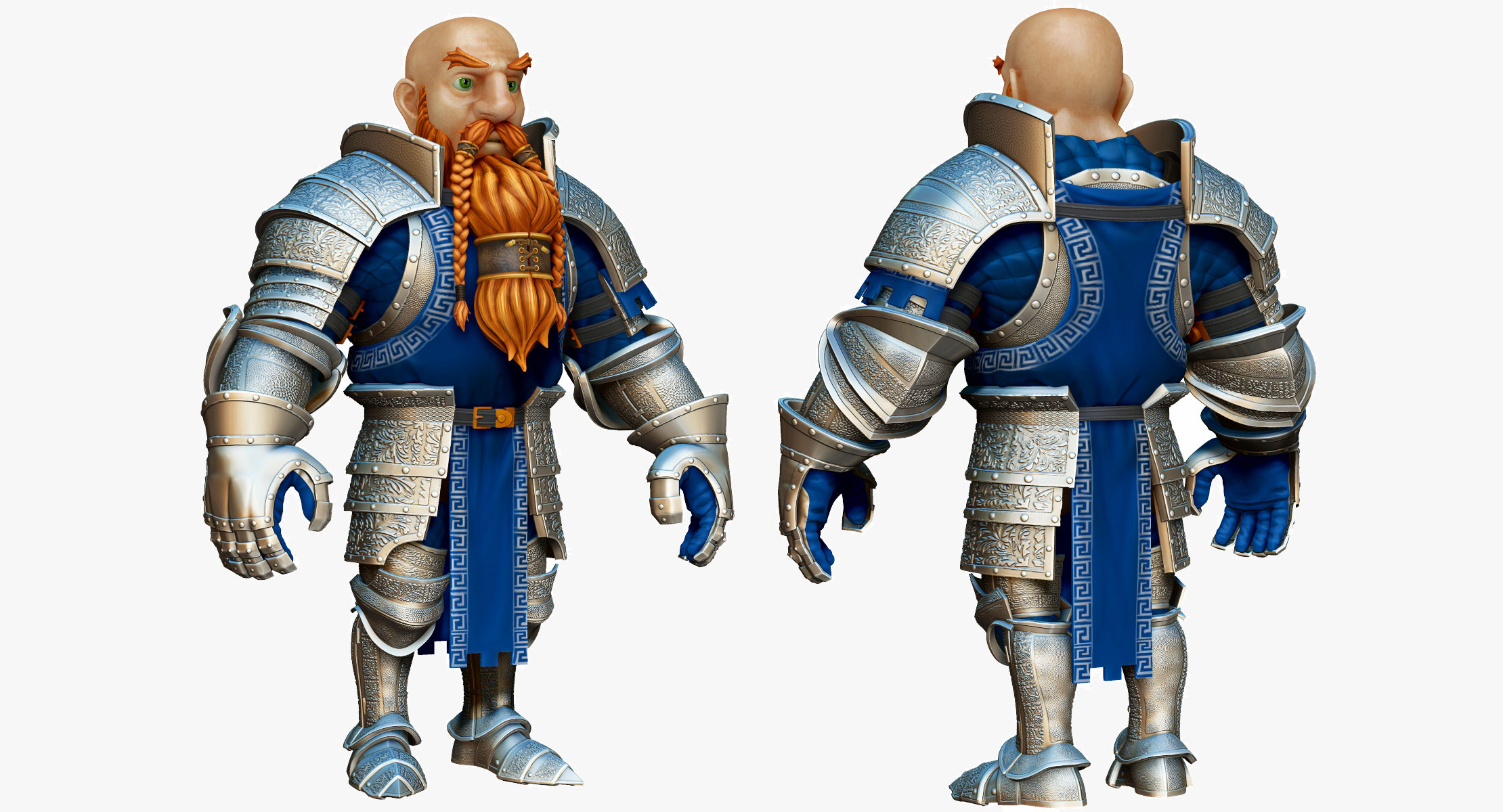 3d model dwarf knight armor