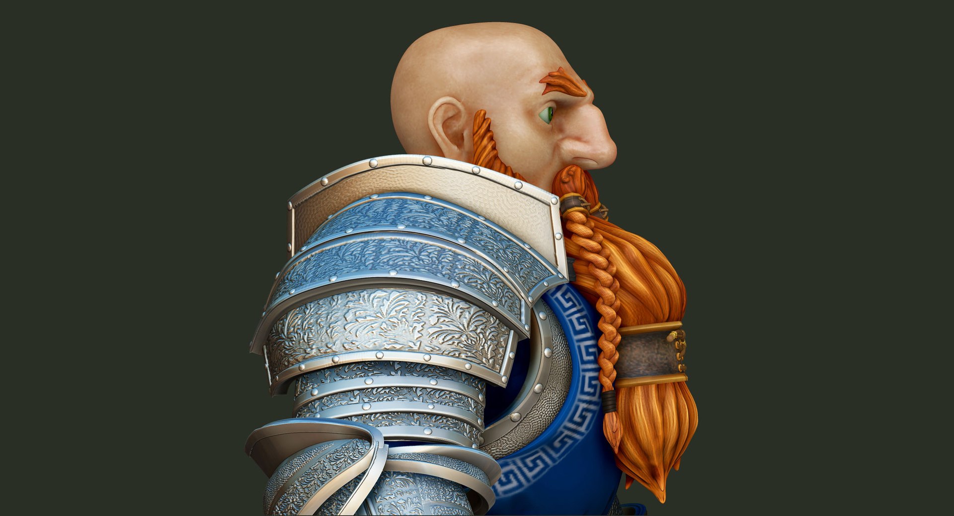 3d model dwarf knight armor