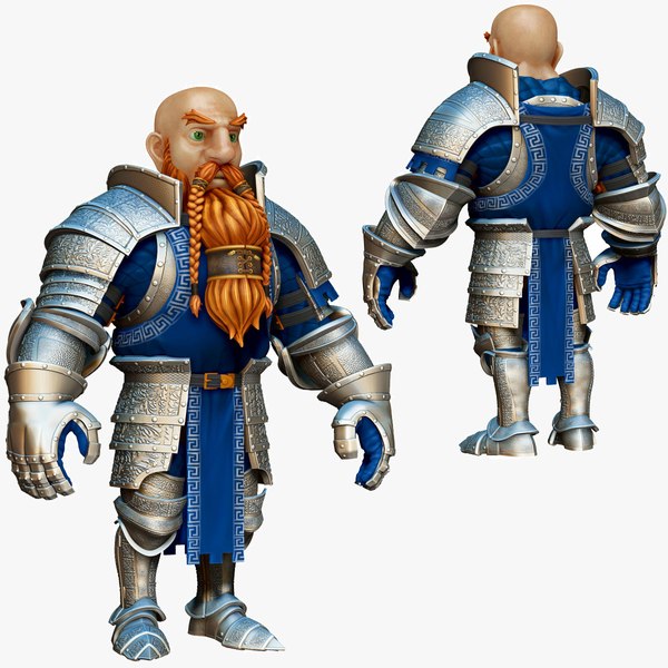 3d model dwarf knight armor