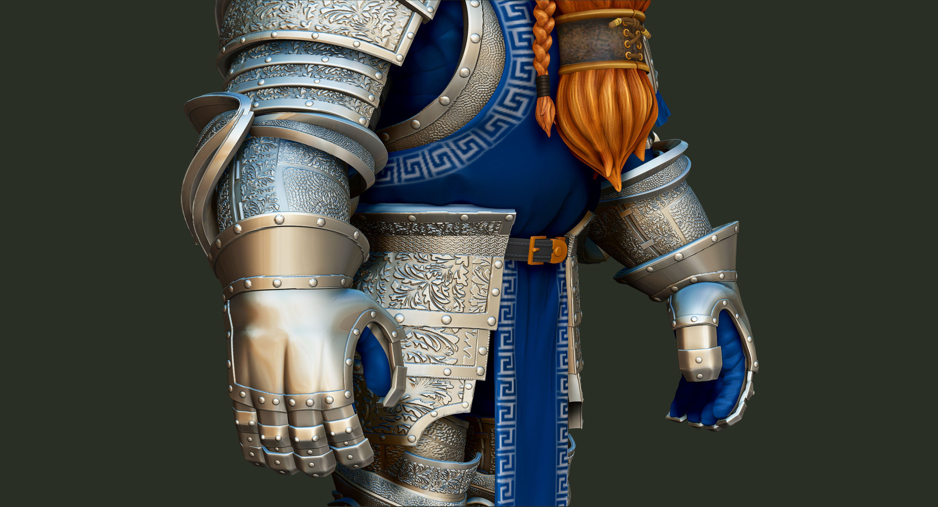 3d model dwarf knight armor