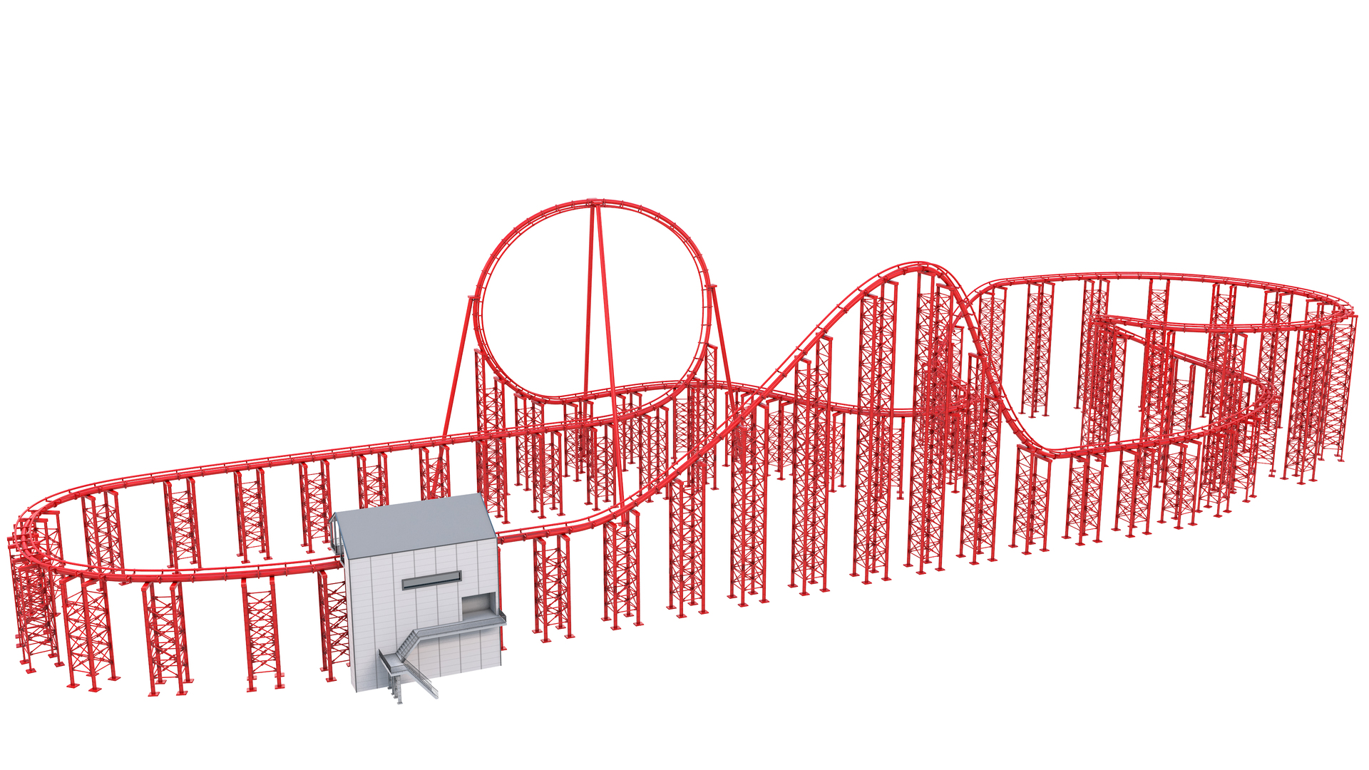 Roller Coaster Track and Train 3D model - TurboSquid 1812592