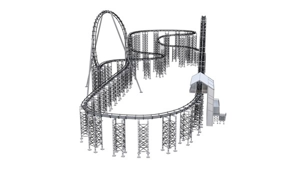 Roller Coaster Track and Train 3D model - TurboSquid 1812592