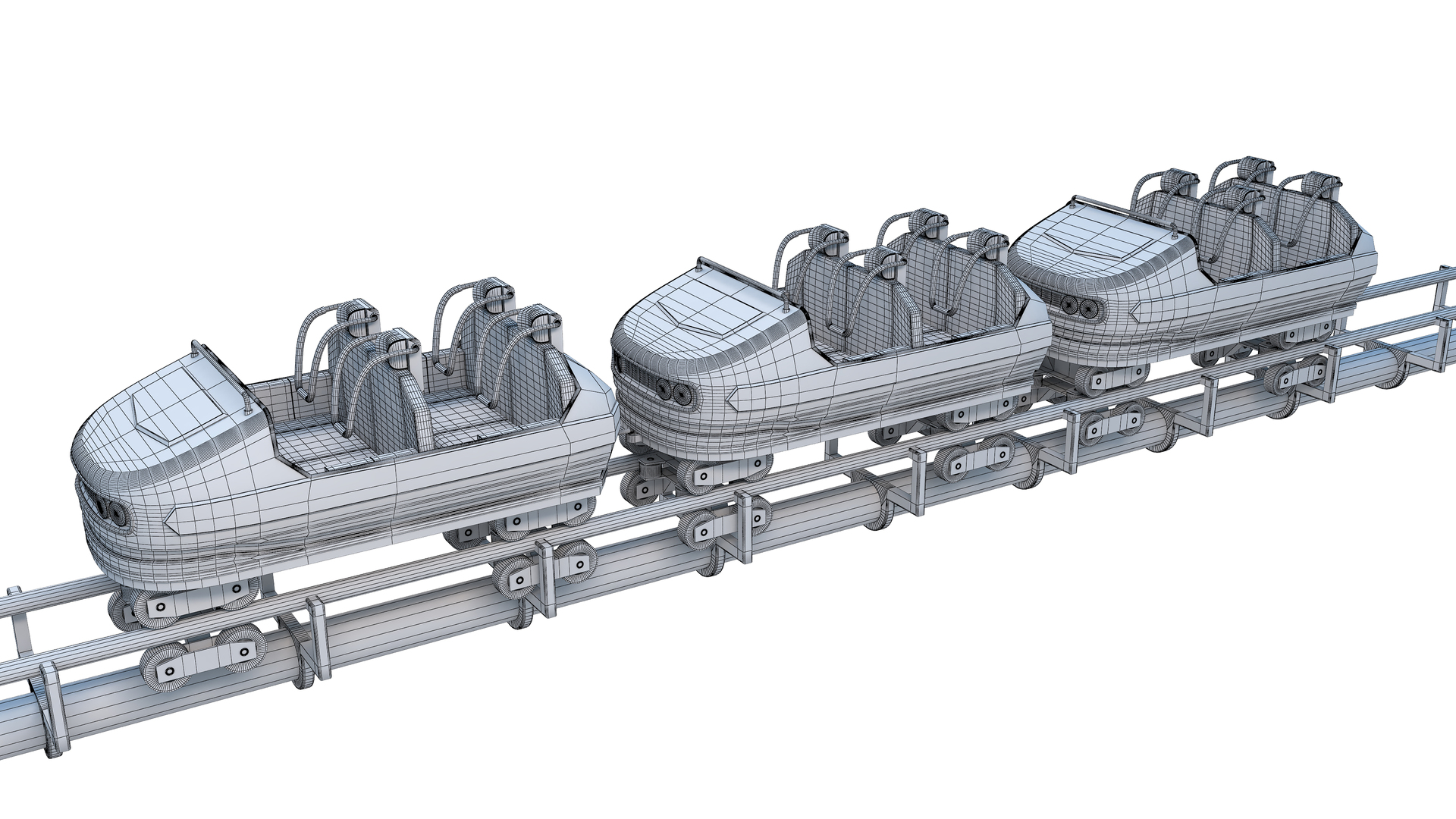 Roller Coaster Track and Train 3D model - TurboSquid 1812592