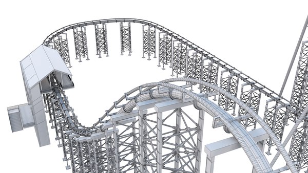 Roller Coaster Track and Train 3D model - TurboSquid 1812592