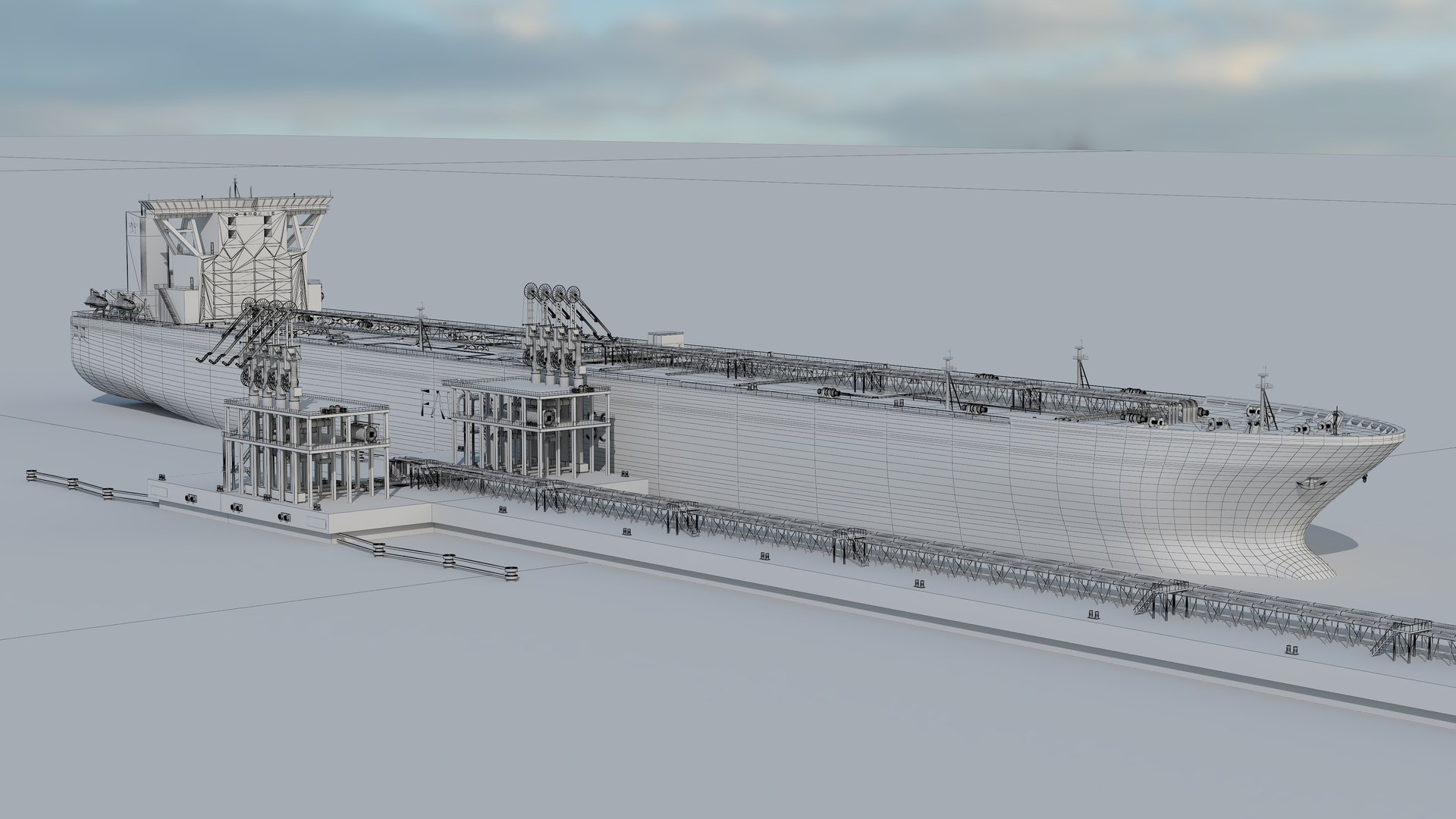 Oil Tanker At The Berth 3D Model - TurboSquid 2416749