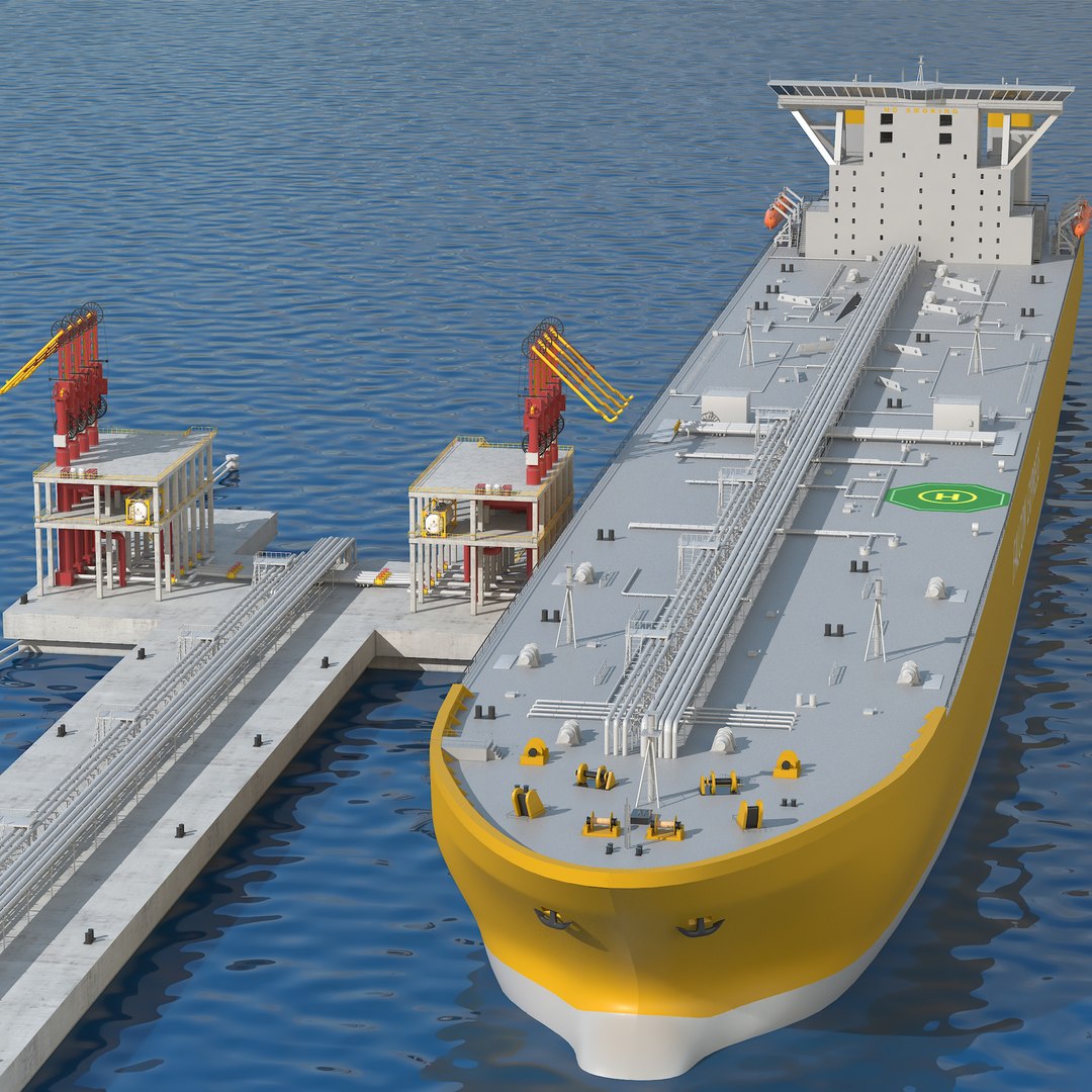Oil Tanker At The Berth 3D Model - TurboSquid 2416749