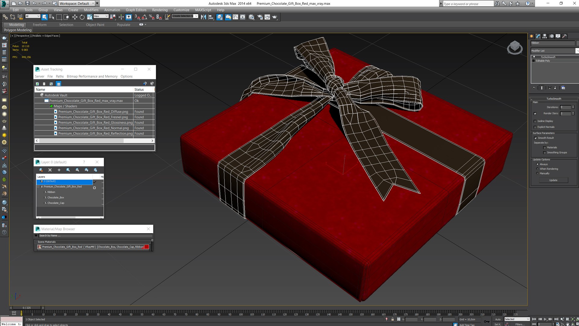 Premium Chocolate Gift Box Red 3D model - TurboSquid 2051122