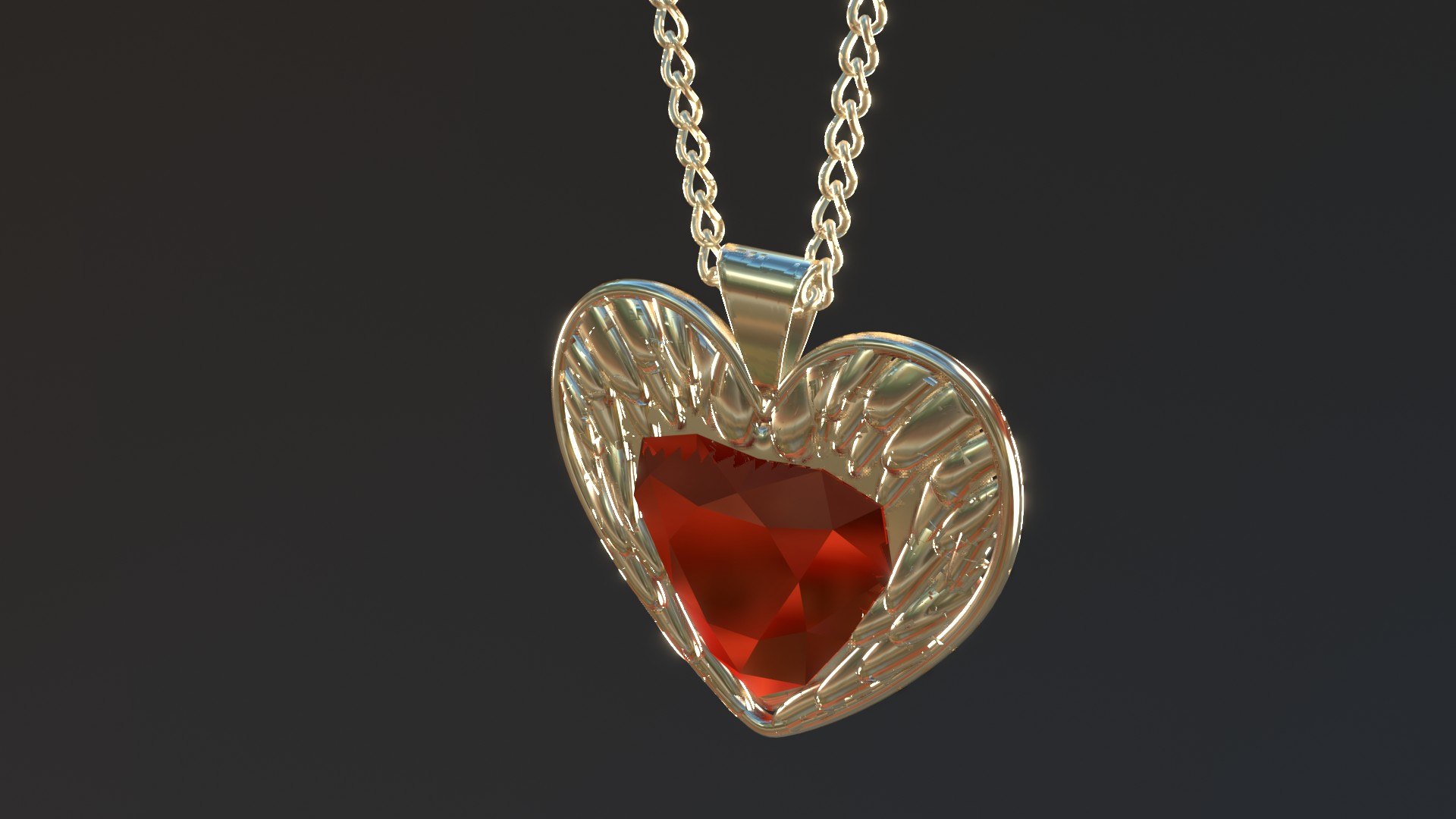 Ruby Heart Dimond Locket 3D - TurboSquid 1901360
